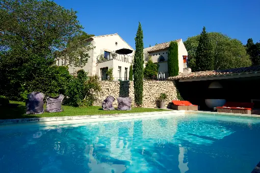 Artistic Luxury Retreat with Shaded Terraces, Heated Pool, and ...